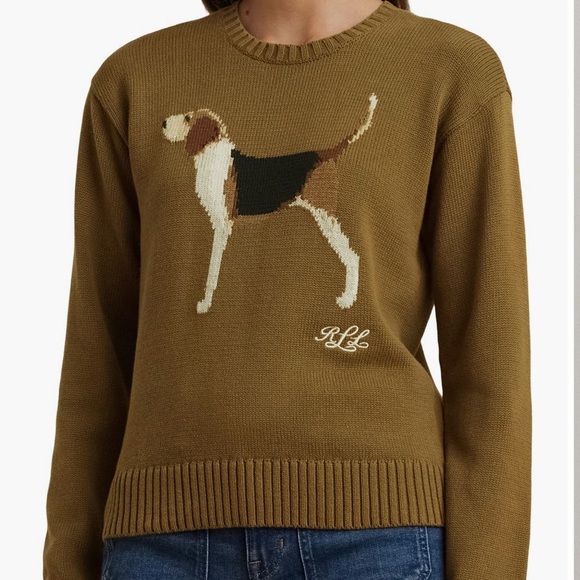 Ralph Lauren | Sweaters | Ralph Lauren Intarsia Knit Beagle Cropped ...